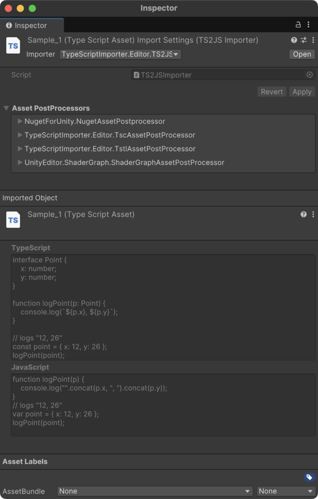 【Unity】TypeScript Importer – TypeScriptを用いたスクリプトの記述 - Annulus Games